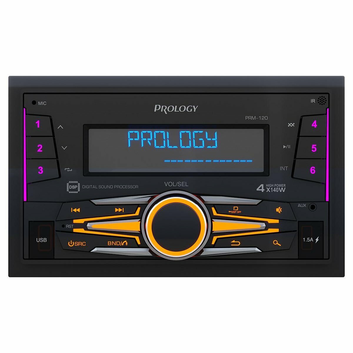 Автомагнитола PRM-120 2DIN 4x140Вт v4.2 AUX DSP 3 ПДУ