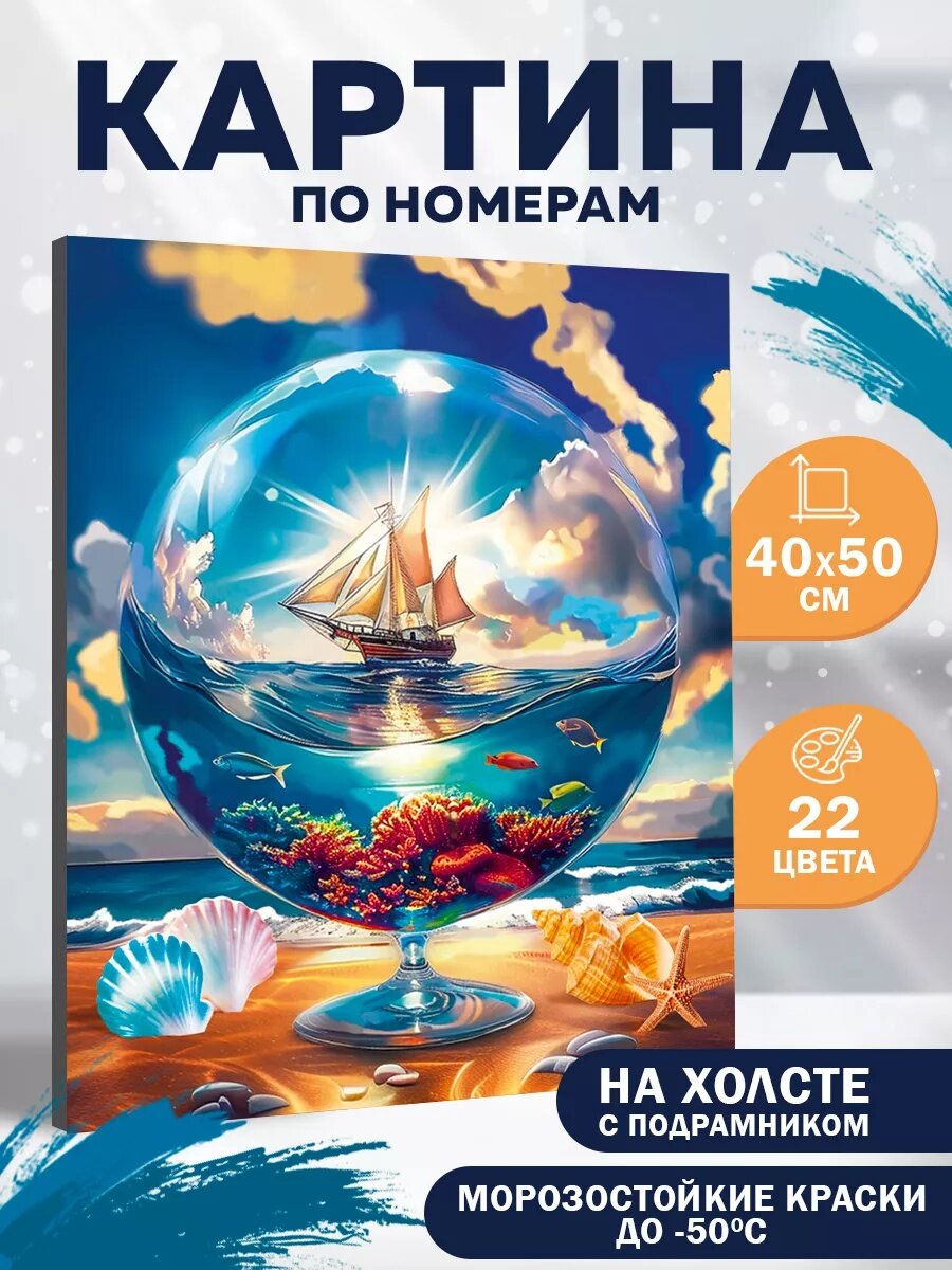 Картина по номерам Школа талантов "Морской мир", 40 х 50 см, на холсте с подрамником
