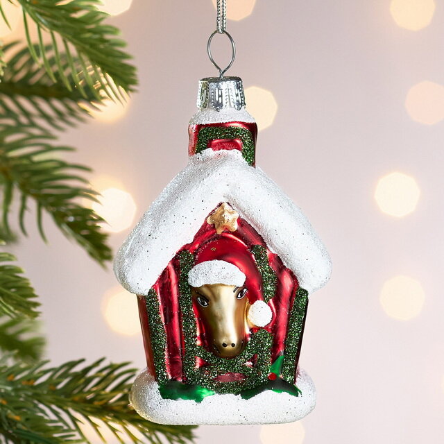 Елочная игрушка Новогодняя Конюшня 10 см, стекло, Winter Deco, 5030071