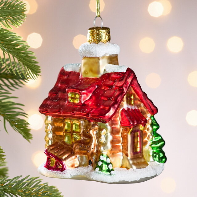 Елочная игрушка Избушка из Донридж 12 см, стекло, Winter Deco, 5030092