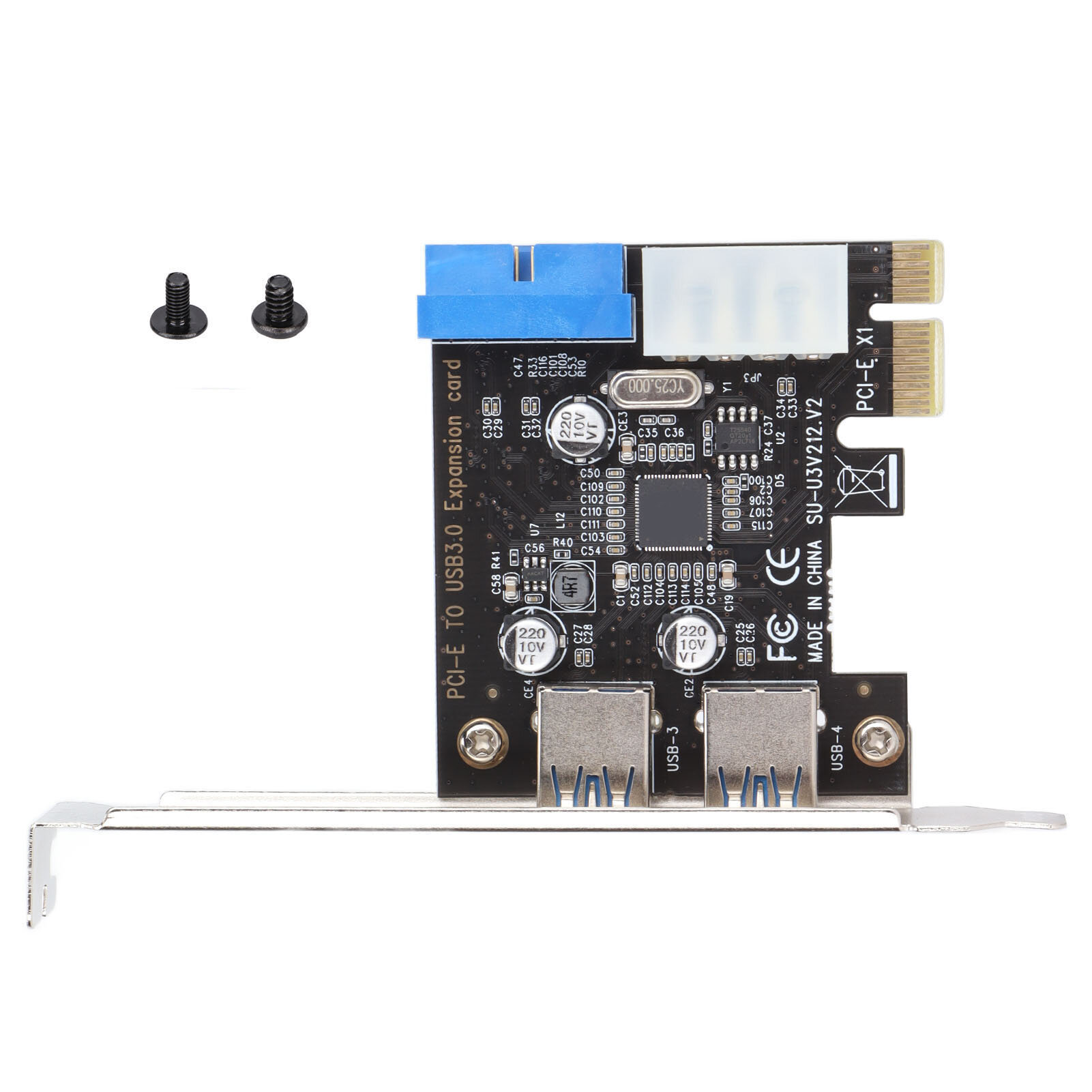 USB3.0 Card Card 2 Port 19 Pin 4p PCIe до USB3.0 Адаптер контроллера карты USB3.0
