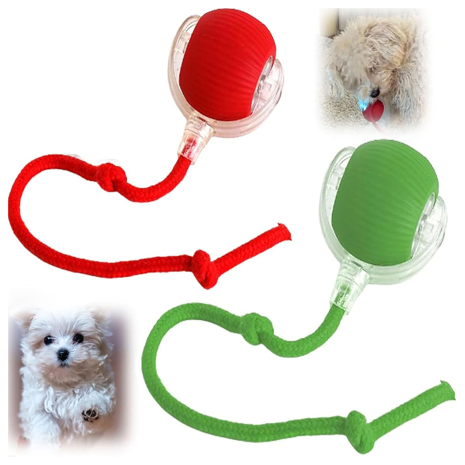 SGHRBSC 360° Smart Automatic Rolling Pet Ball, Interactive Cat Toys Rolling Ball Chewie Viral Dog Ball, Chewy Viral Rolling Ball, Rolling Ball Chewie Viral Dog Ball, 2 шт, материал PC+Silicone, вес 55g, питание 5V1A, интерфейс Type-c, с зарядными