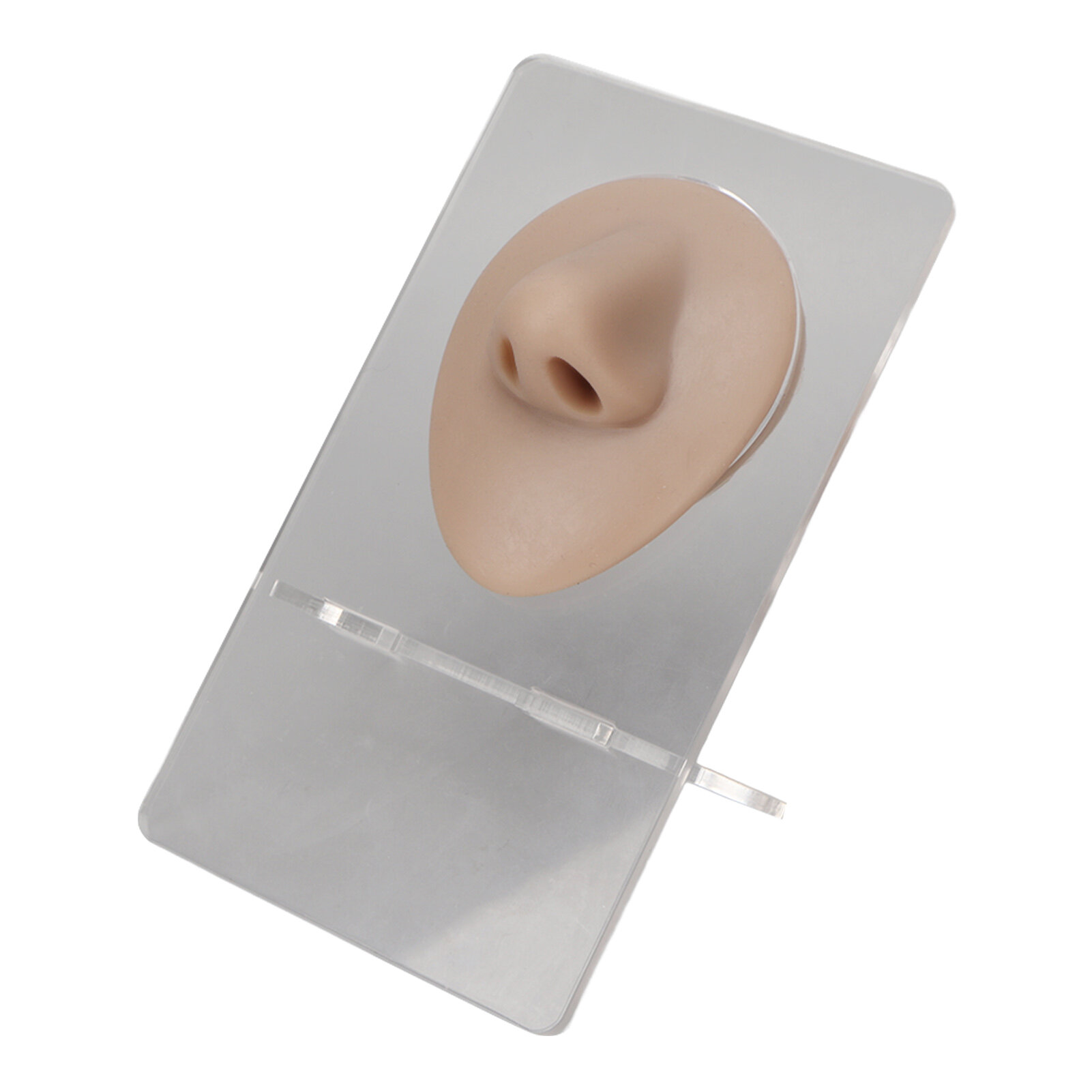 Силиконовая модель носа 3D имитация модели носа с акриловой подставкой для практики пирсинга Дисплей ювелирных изделий Темный цвет кожи