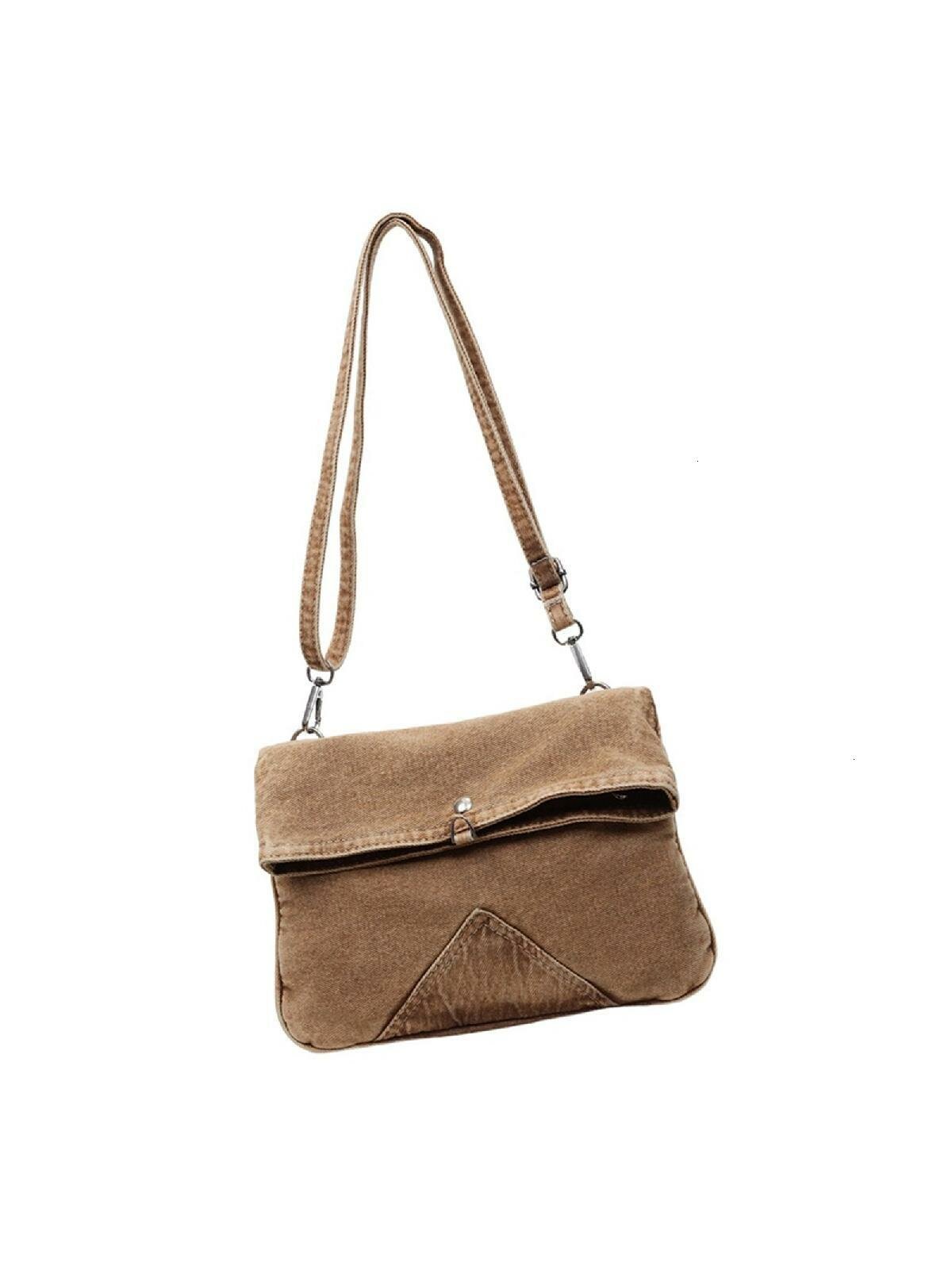 Джинсовая сумка через плечо в стиле ретро, легкая дышащая сумка для переноски с карманами для организации, модный аксессуар