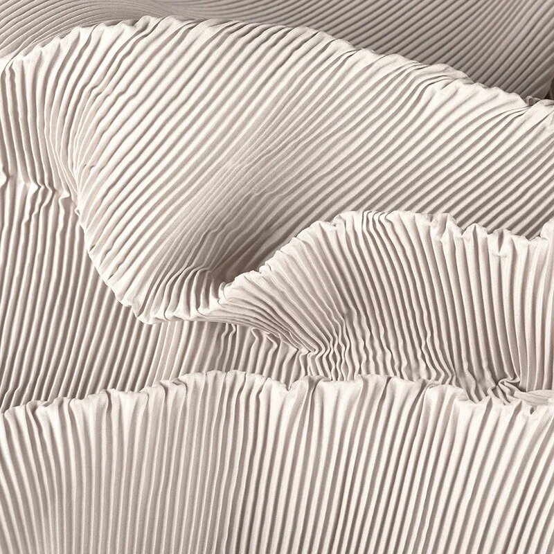 Плиссированная ткань полиэстер белая 1,5 м Белый, Light khaki