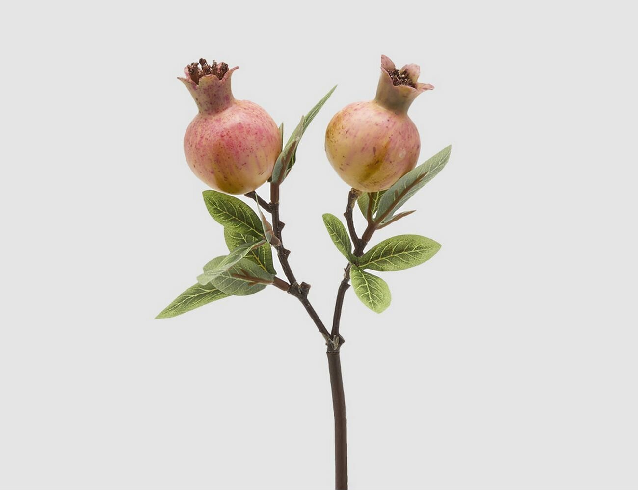 Декоративная искусственная ветка зреющие гранаты, пластик, розовая, 33 см, EDG 2500029A330-2