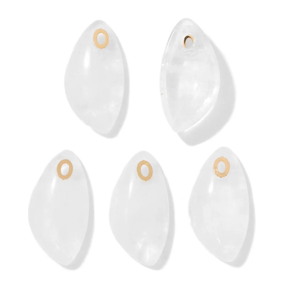 Подвески из камня аметист, тигровый глаз, ляпис 12x25 мм Белый, NO.5 Clear Quartz