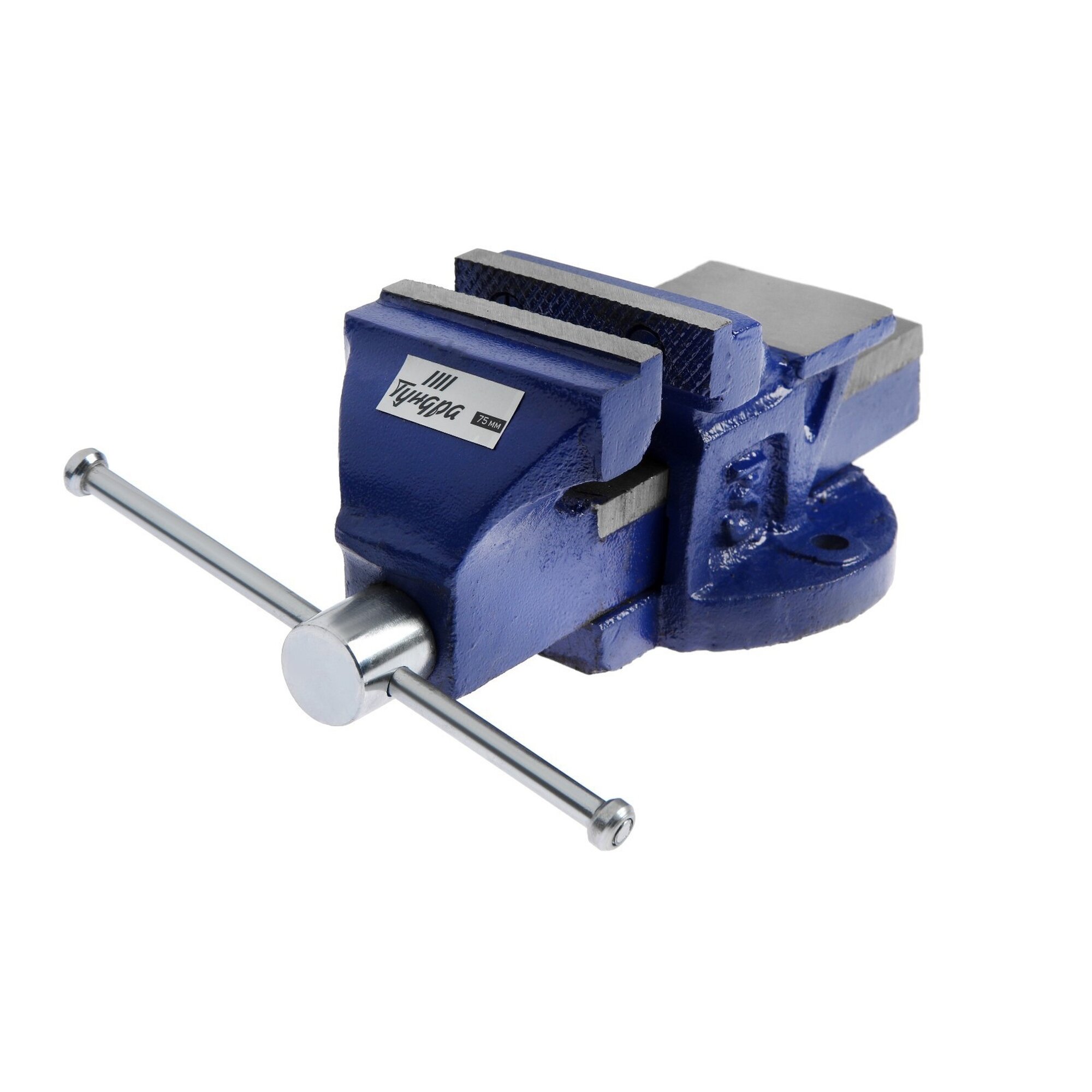 Тиски слесарные тундра, с наковальней, высокопрочный чугун ВЧ-40, 75 мм