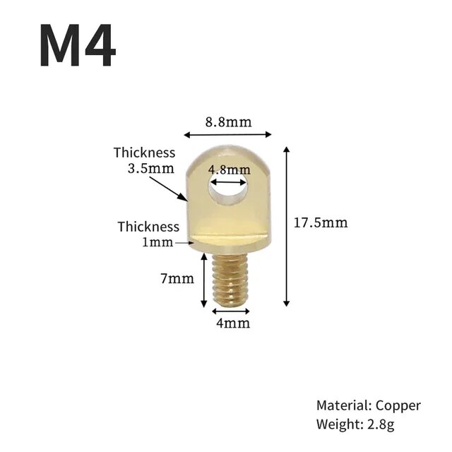 Кольцевые винты из латуни M3-M10 5PCS, M4