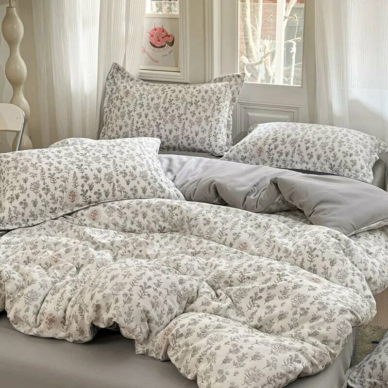 IKEA Комплект постельного белья, Трикотаж, Хлопок, Евро, наволочки 50x70