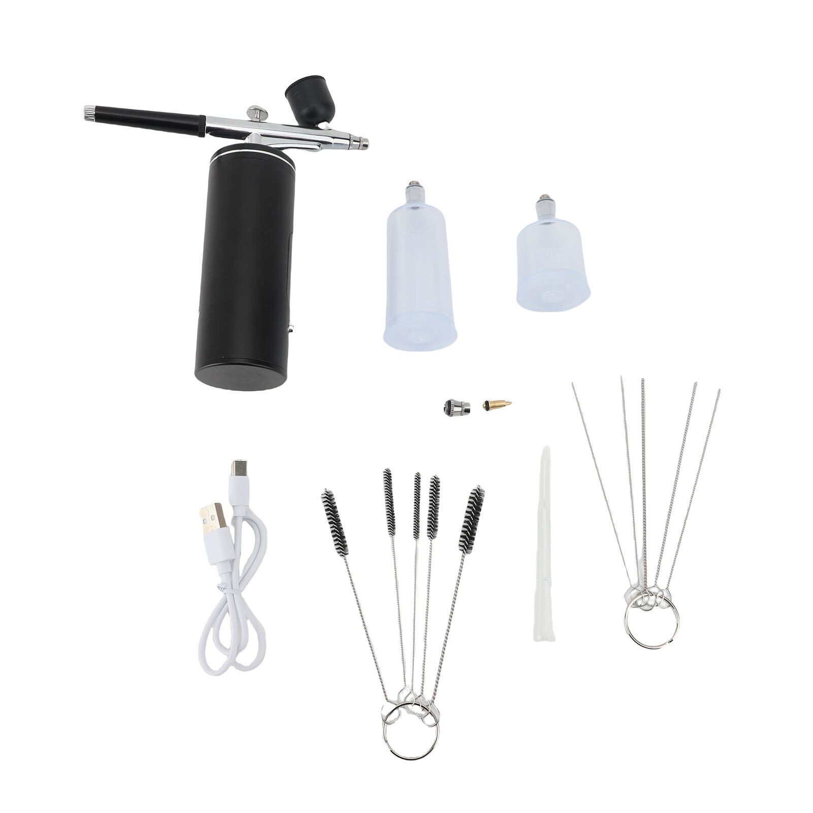 Набор аэрографа с компрессором 30 PSI, аккумуляторным беспроводным аэрографом, устройством для очистки сопла, для нейл-арта, макияжа, декорирования тортов, цифровым дисплеем.