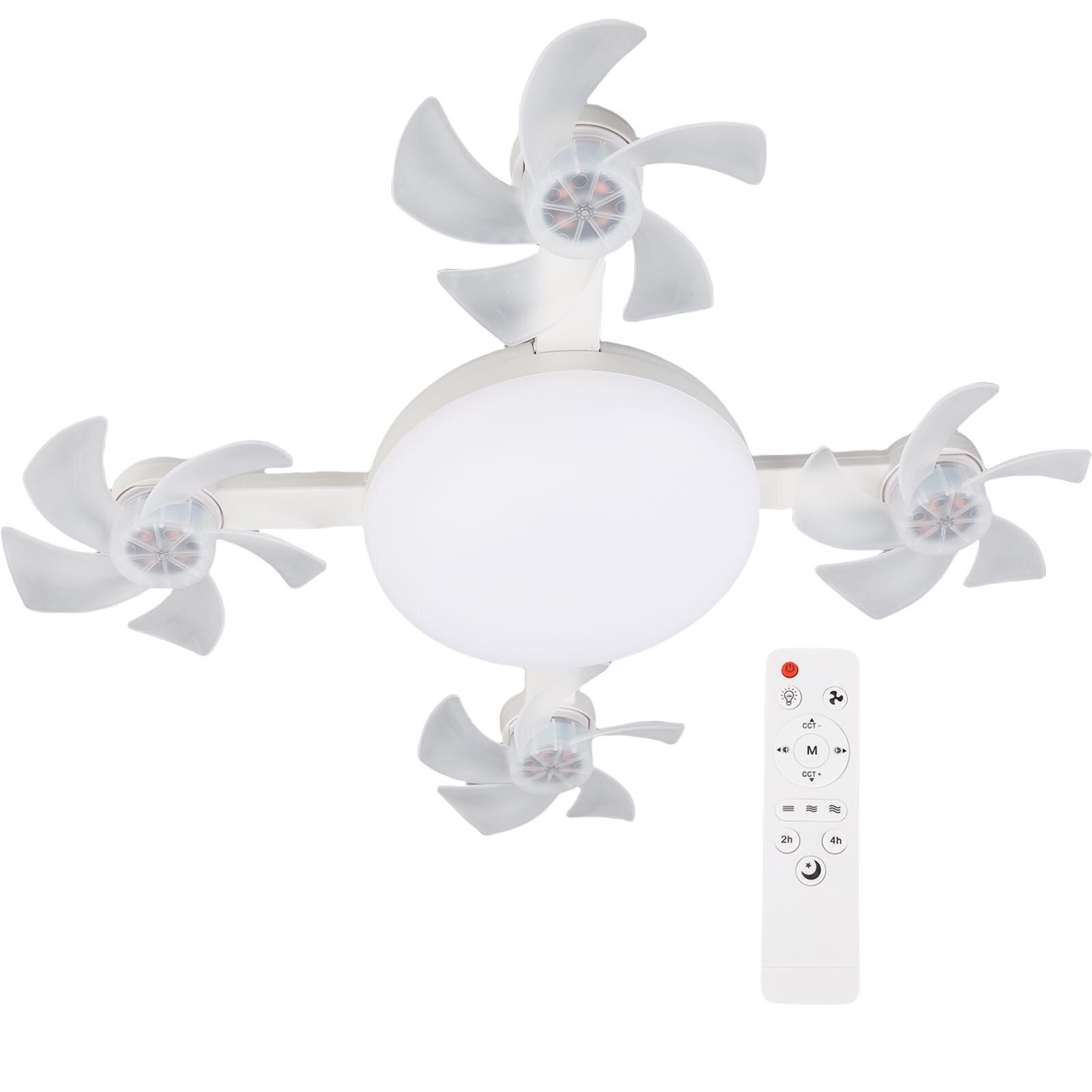 Потолочный вентилятор E26 E27 Розетка с дистанционным управлением 3 скорости вентилятора с 3 цветами лампы для спальни гостиной кухни гаража