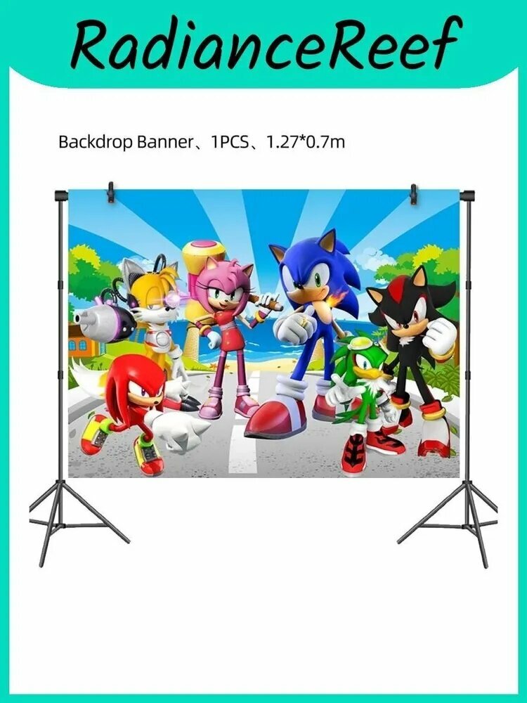 Набор для праздника sonic лучший 4шт с надежными шариками и милыми капкейками бим