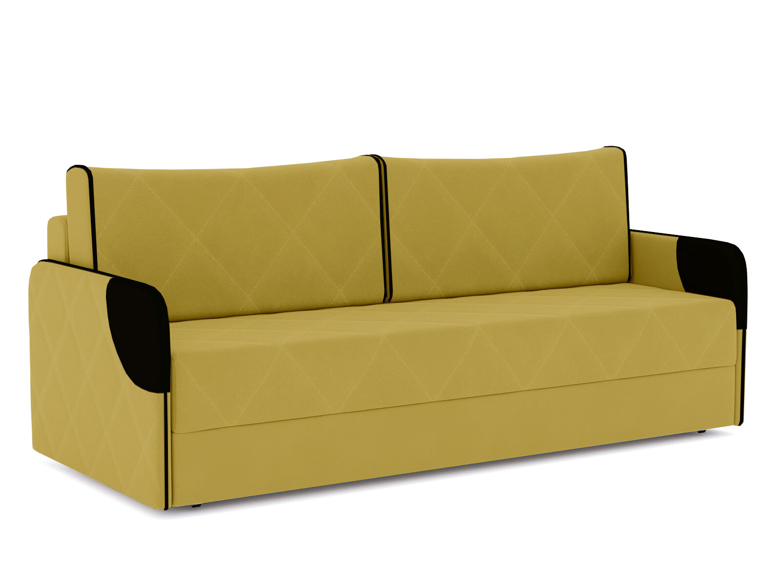 Диван - кровать Марсель, еврокнижка, ПБ, 212*88*103, велюр Зара Yellow 44/Велюр Зара Блэк 37