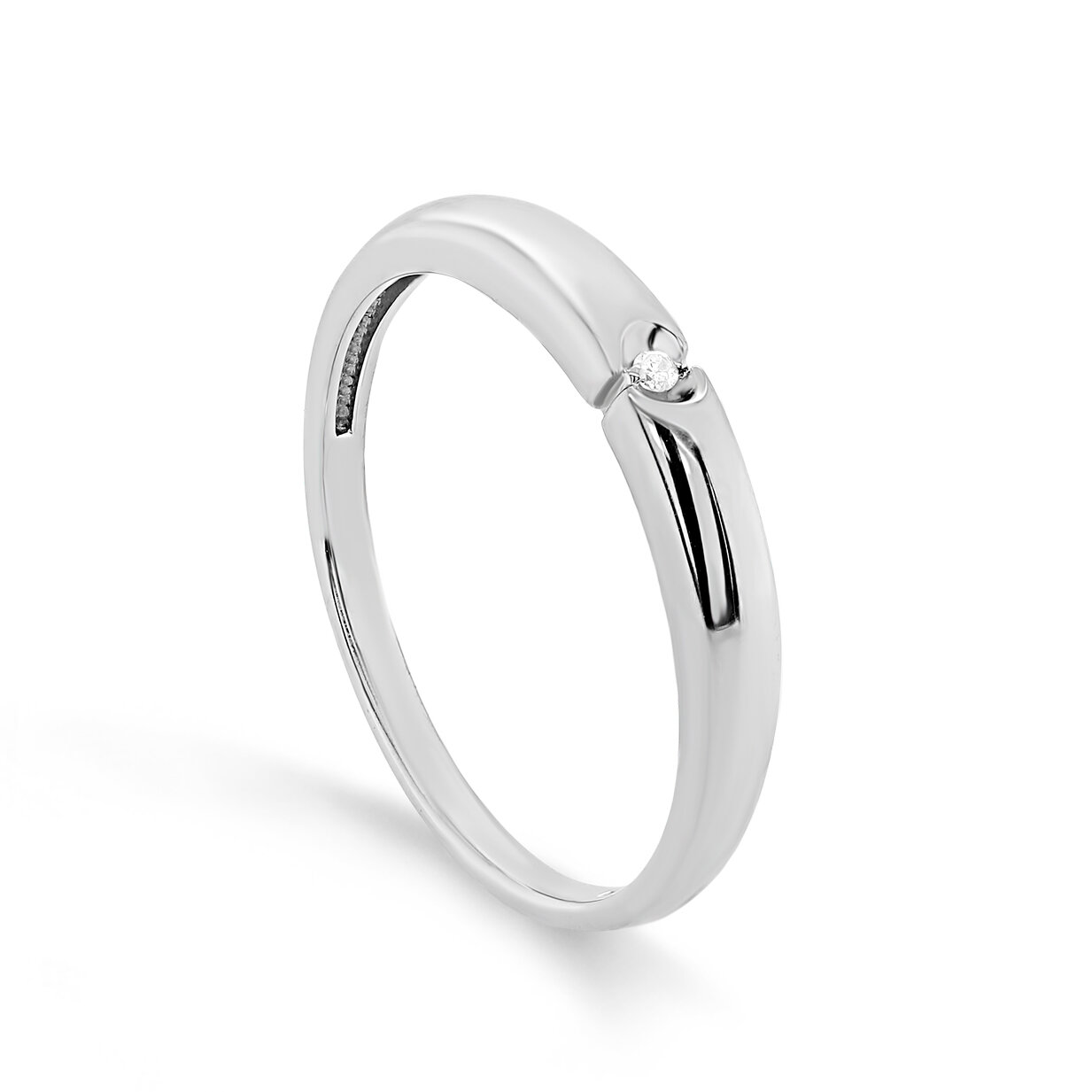 Кольцо, серебро, 925 проба, бриллиант