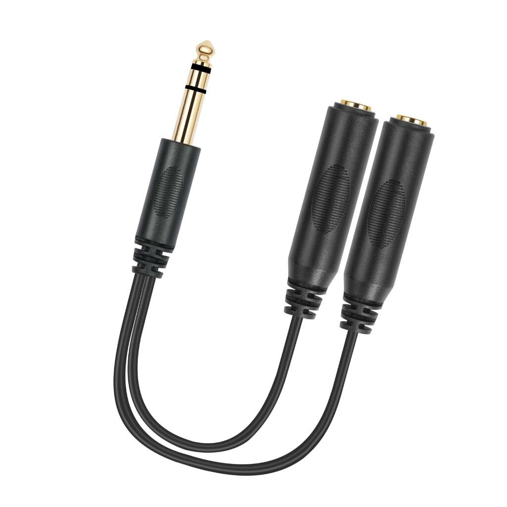 Разветвитель 6,35 мм, стерео, TRS, 1 вход, 2 выхода