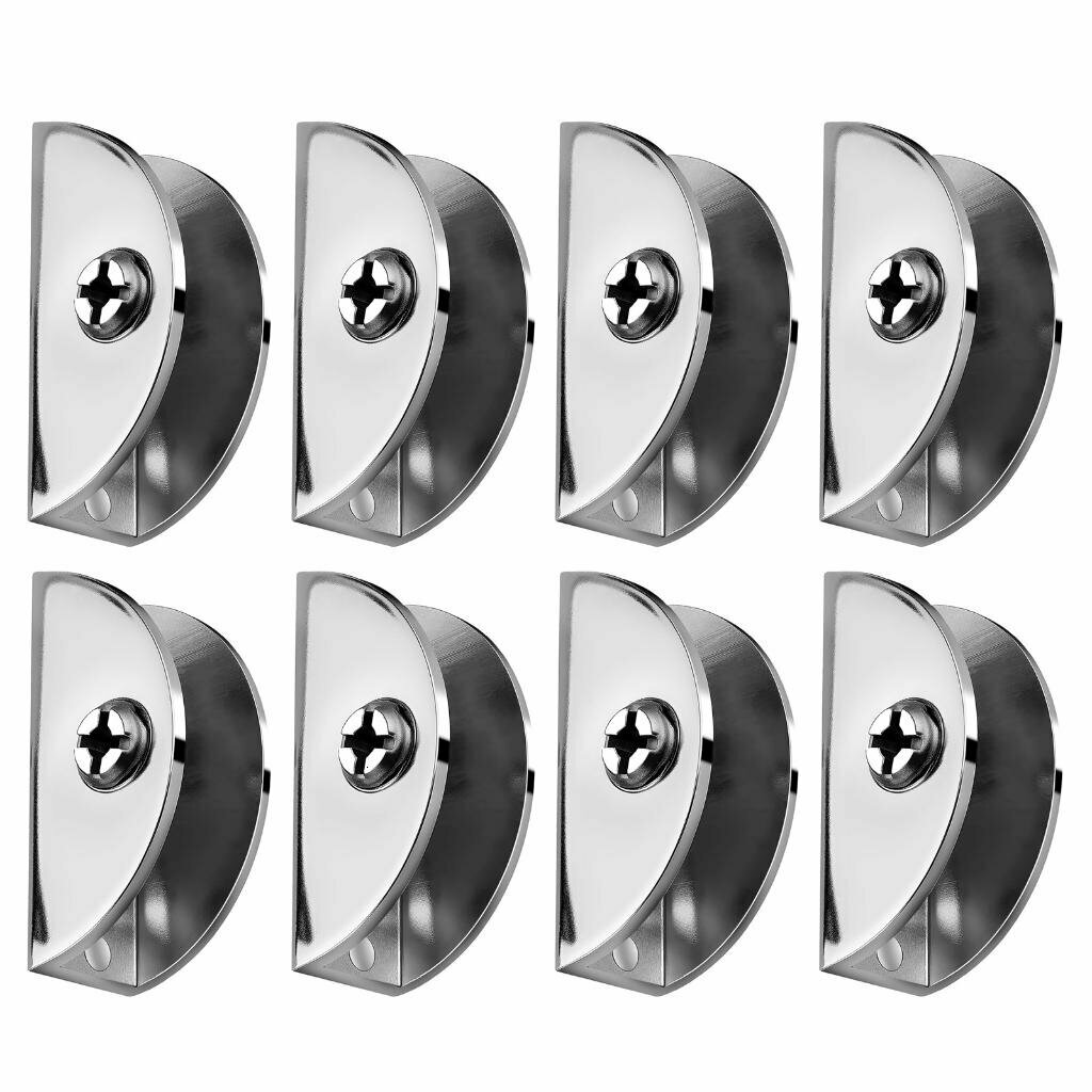 Набор из 8 стальных монтажных зажимов для стекла, регулируемое крепление 8–12 мм