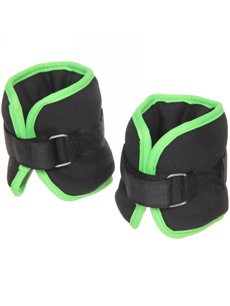 Утяжелители Sportage, для рук и ног, неопреновые, 2кг, черные/зеленые