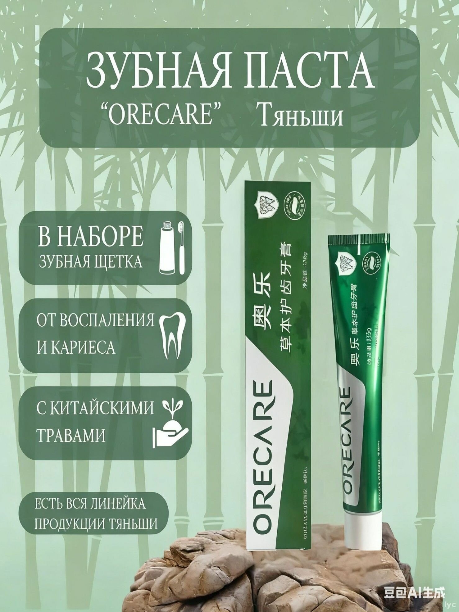 Эксклюзивная паста ORECARE от Tiens с целебными травами Китая для ухода за зубами