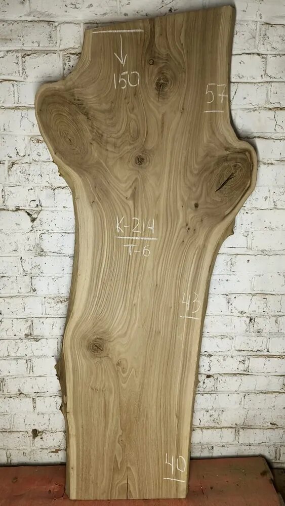 Слэб дерева Карагач К214, выровнен в плоскости, влажность 8-10%