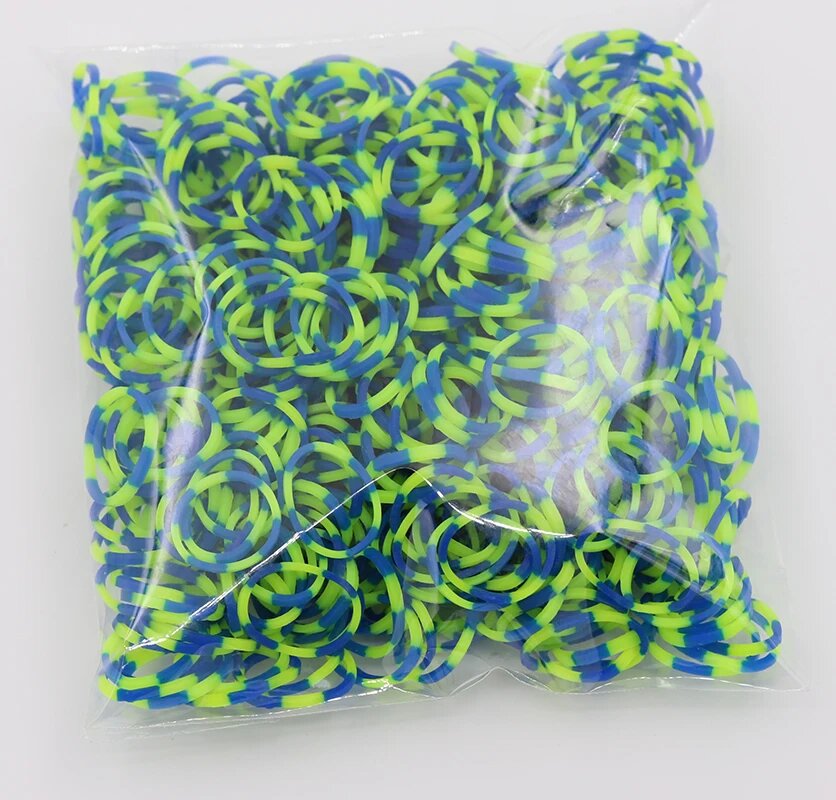 Резинки для плетения браслетов ZihanZimo, 600 шт, Blue yellow
