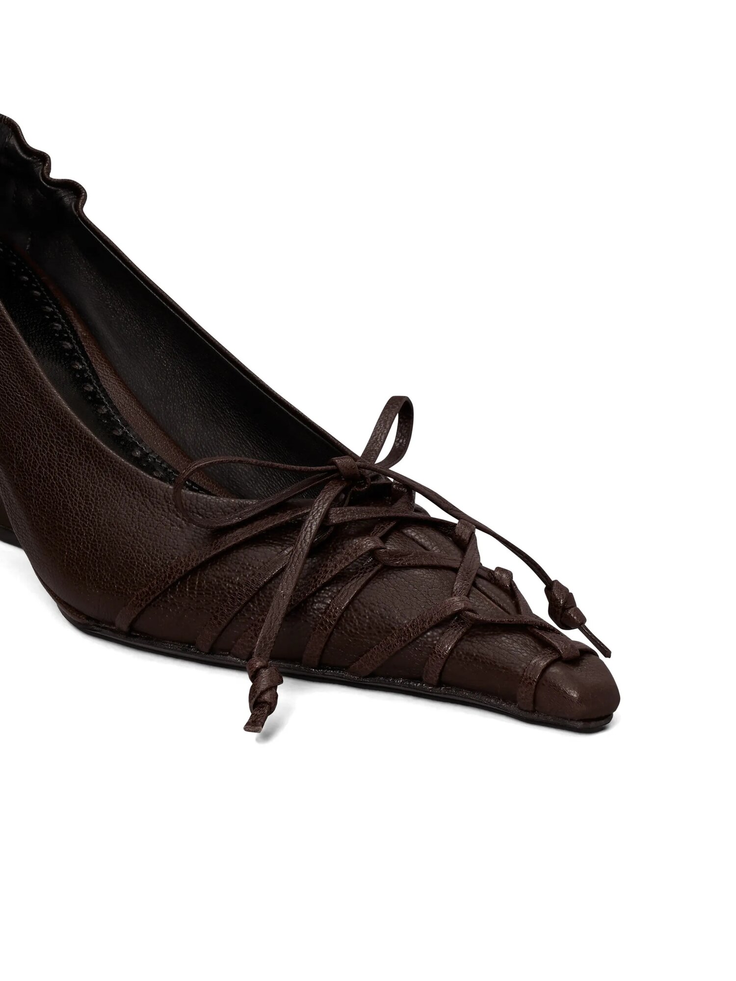 Туфли Tory Burch Lace-up wedge pumps, размер 7.5, коричневый — фото 1
