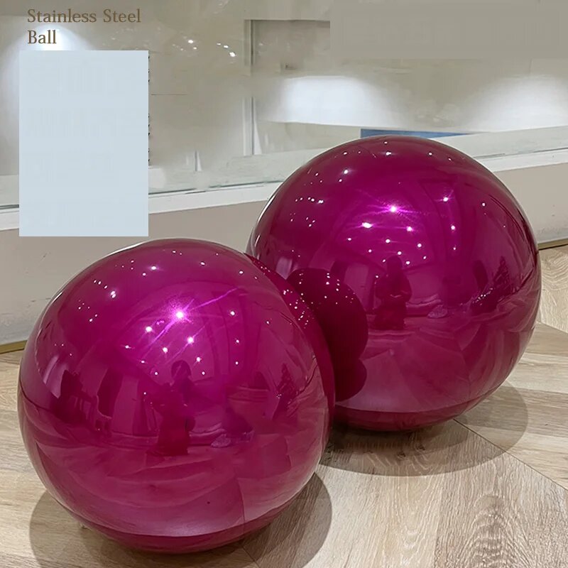 Зеркальный декоративный шар из нержавеющей стали Бордовый, 120mm, Rose Red