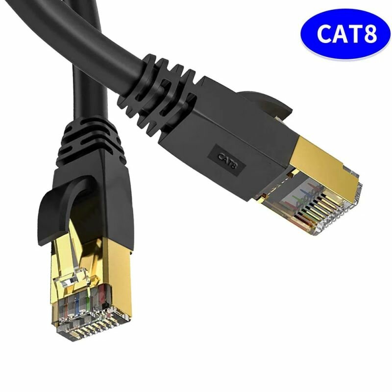 Кабель Ethernet Cat 8 для локальной сети, сетевой кабель Cat8 RJ45, скоростной сетевой кабель 40 Гбит/с, 2000 МГц, 26AWG, для модема-маршрутизатора