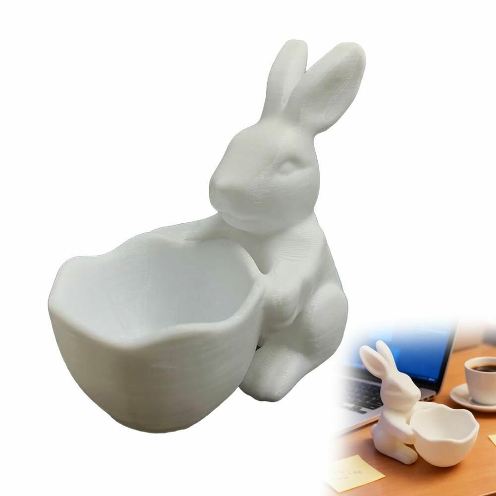 Пасхальная декоративная конфетница, пасхальный кролик-украшение.