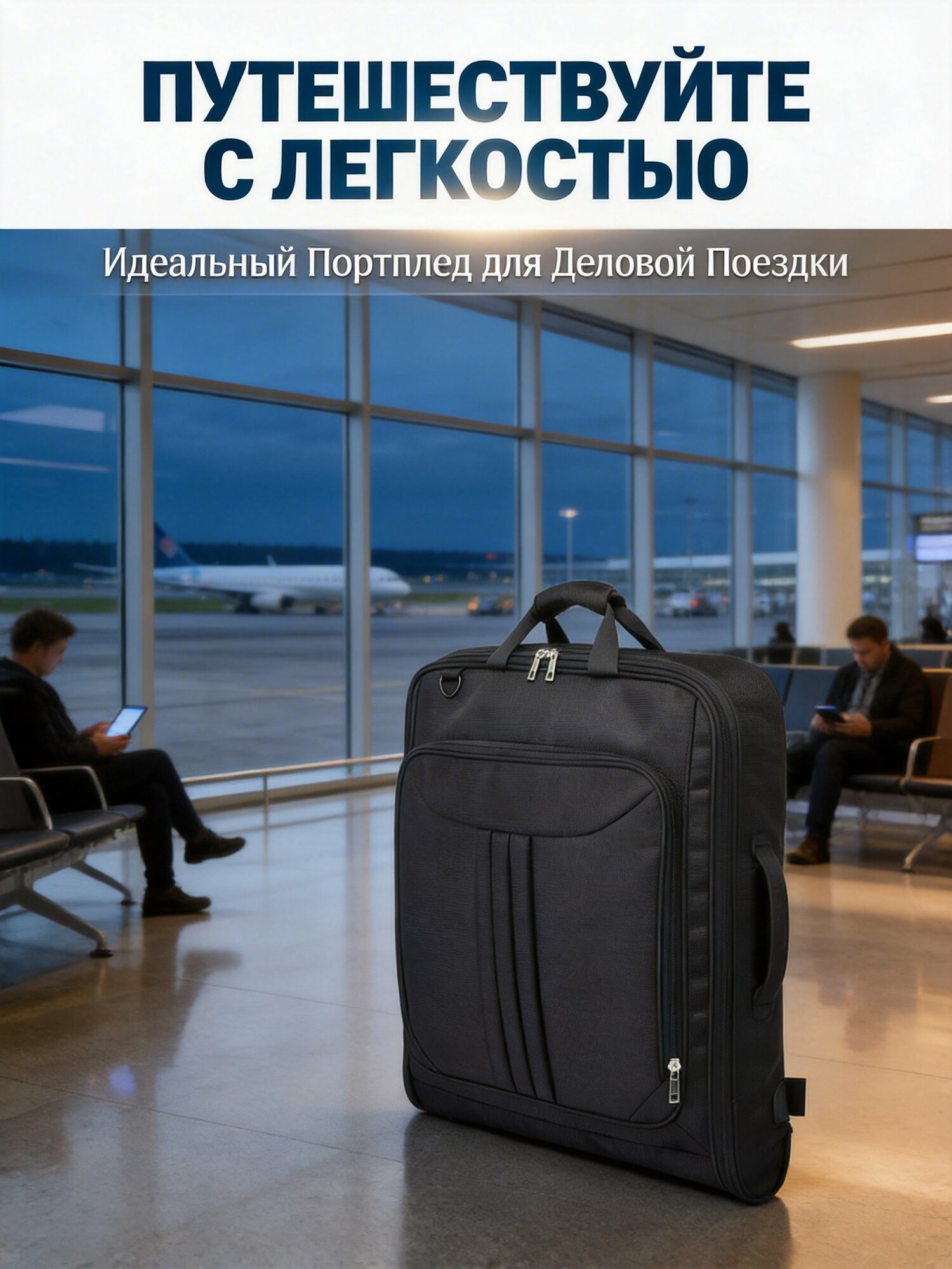 Портплед дорожный из полиэстера 1800D, складной чехол для костюмов и платьев с защитой от сминания и карманами для документов