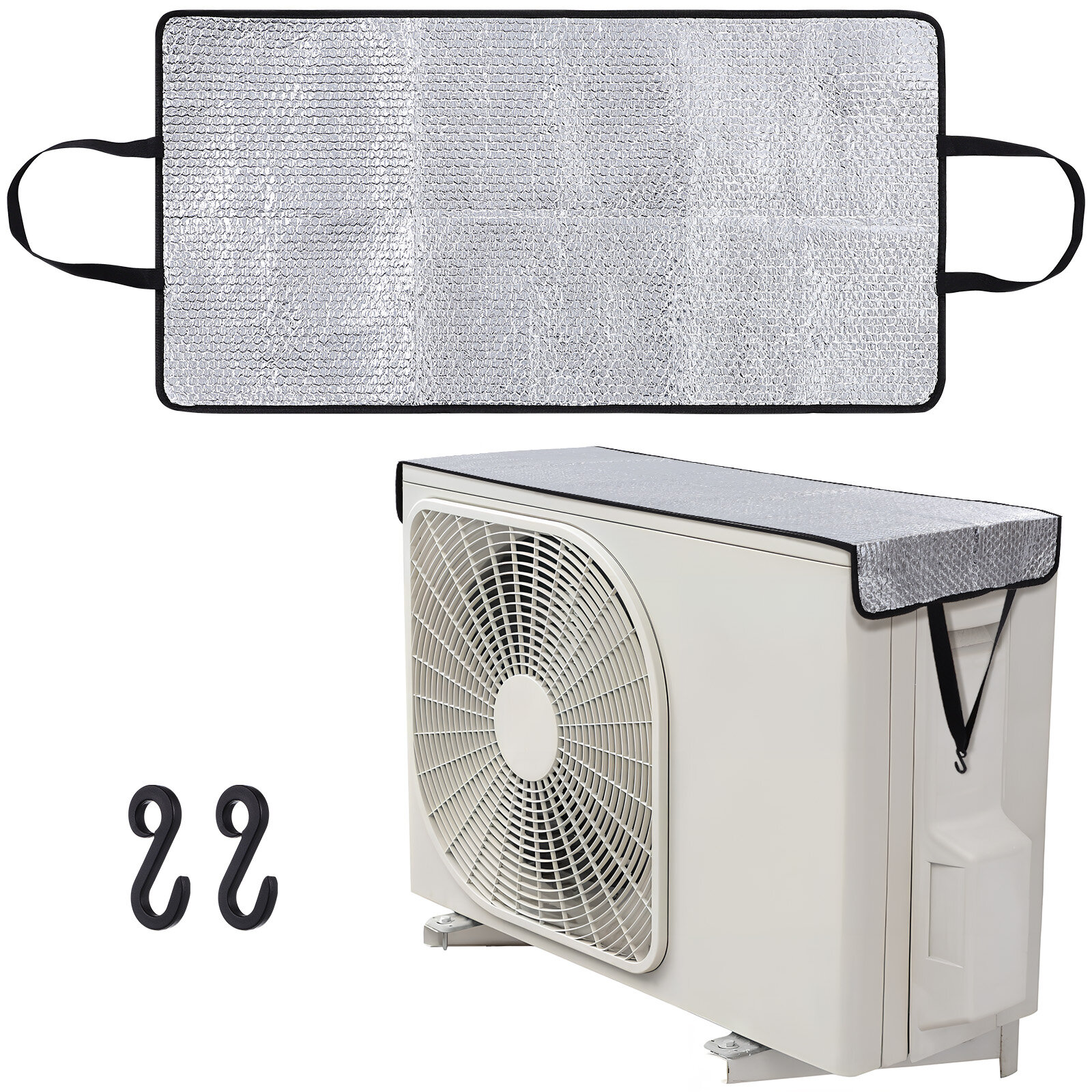 Чехол для наружного блока кондиционера с теплоизоляционной пленкой из алюминиевой фольги (черная окантовка).