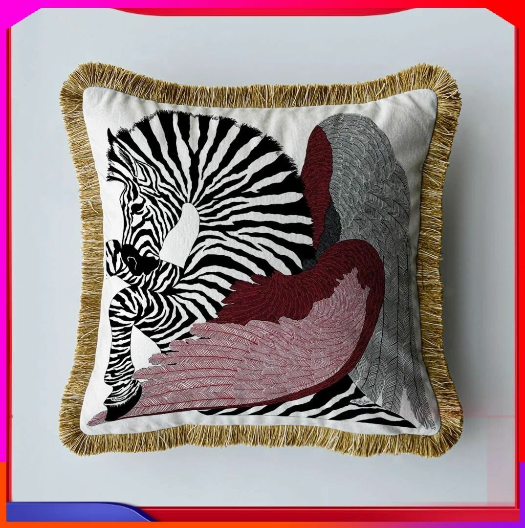 Двусторонняя наволочка с принтом, круглая декоративная подушка-трофей, чехол для подушки на диван, 45х45 см-ROMIKY