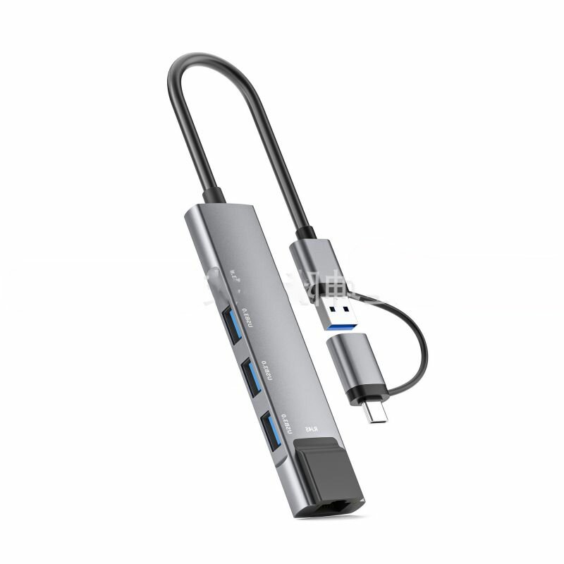 Докстанция расширения USB 30 многофункциональный концентратор с двумя интерфейсами разветвитель TypeC один к четырм