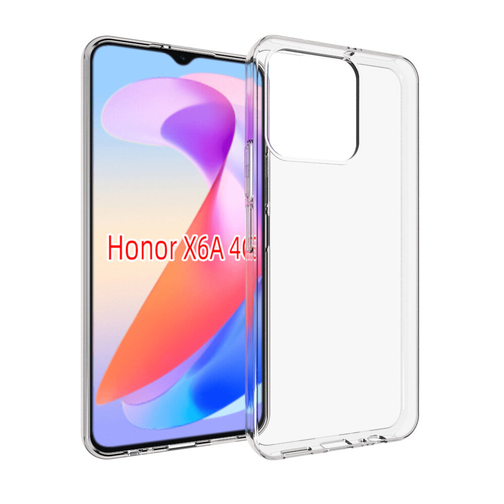 Чехол-бампер MyPads Tocco для Honor X6a с усиленной защитой углов противоударный, прозрачный