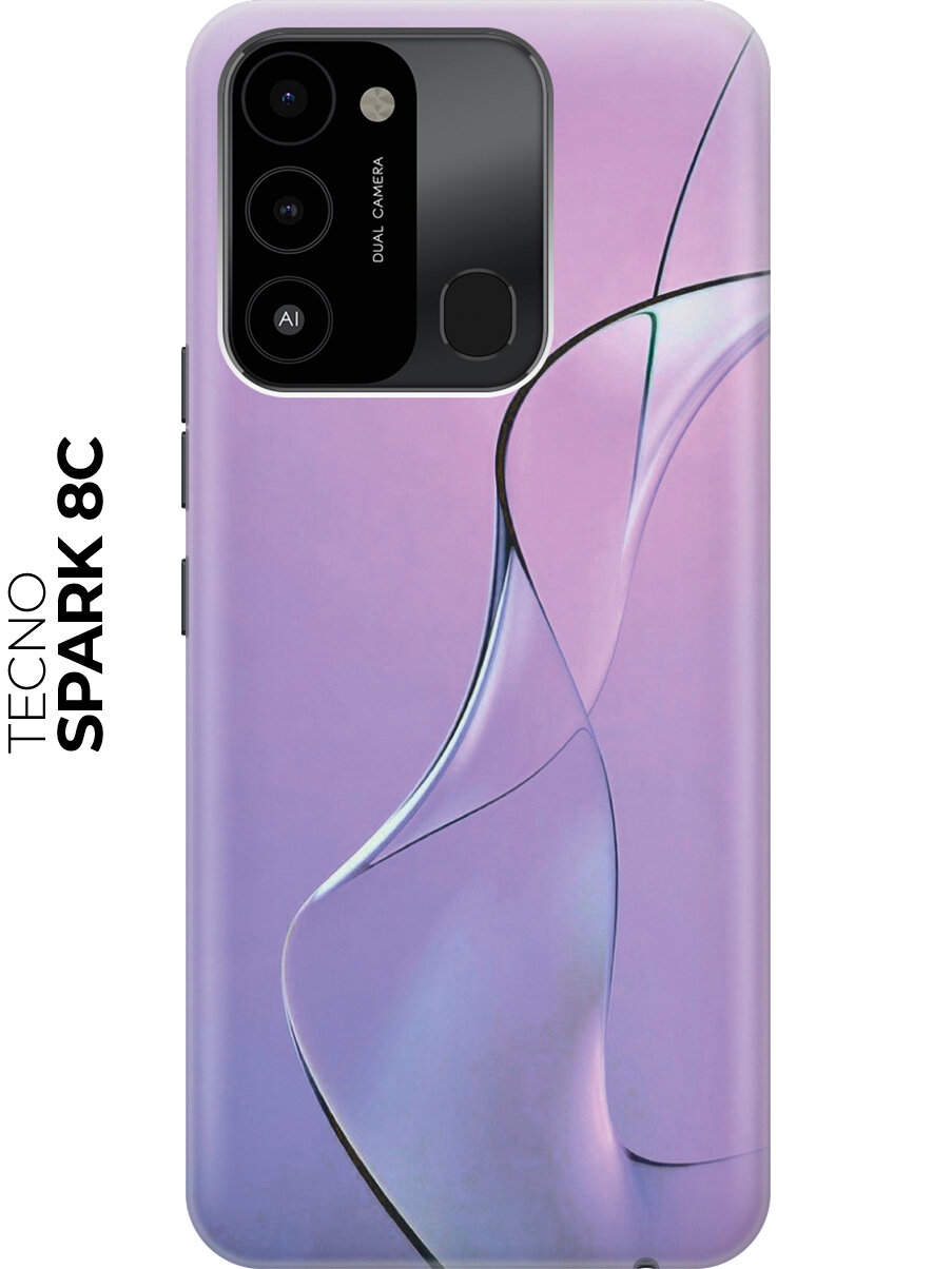 Силиконовый чехол на Tecno Spark 8C / Go 2022 / Техно Спарк 8С / Го 2022 с рисунком "Сиреневый изгиб"