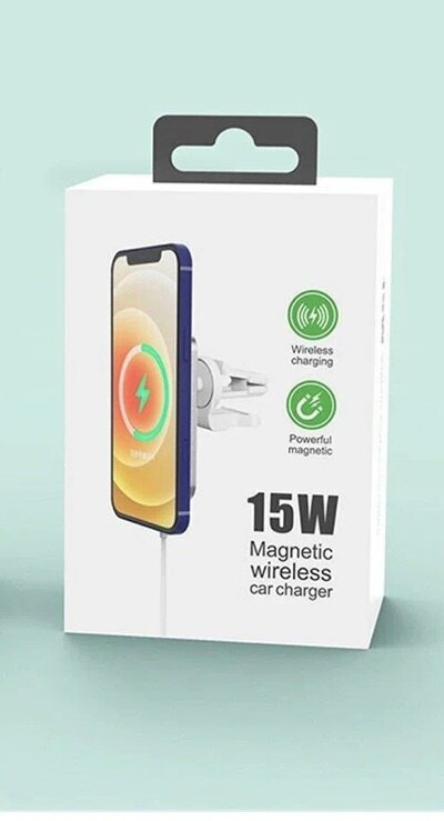 Автомобильное Беспроводное Зарядное Устройство HIGH-QUALITY 15W стандарт X19 Белый \ BUT-STORE