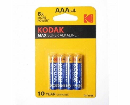 Элементы питания Kodak Max LR03-4 блистер