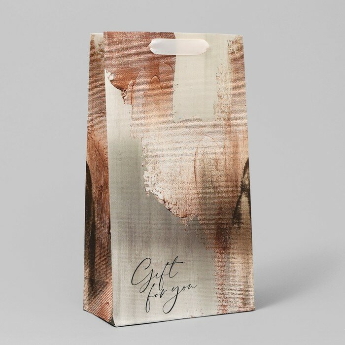 Пакет подарочный под две бутылки, упаковка, Bronza, 35 х 20 х 9 см, 10135538