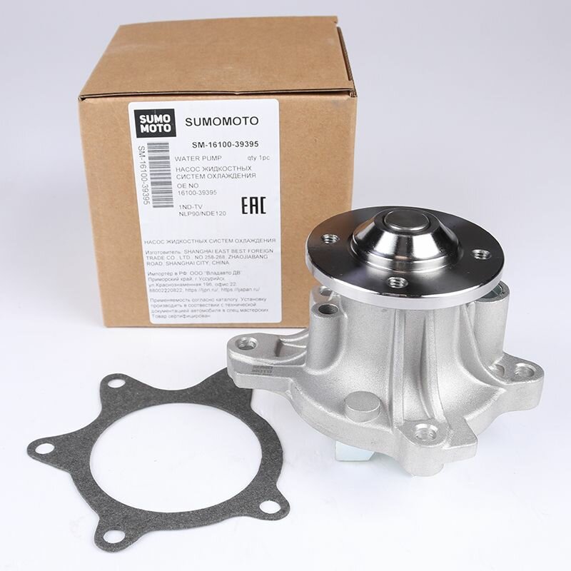 Водяной насос ( помпа ) Sumomoto SM-16100-39395 Toyota Yaris NLP90; Corolla NDE120 1ND-TV OEM 16100-39395