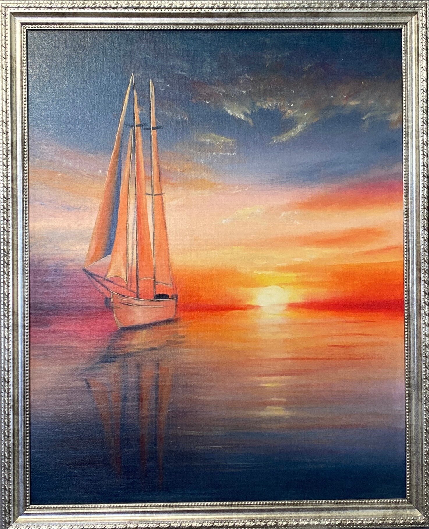 Картина "Парусник" 40x50, масл живопись