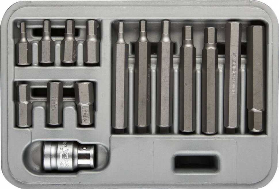 ЗУБР Набор ЗУБР: Биты специальные в пластиковом боксе, HEX, 15 предметов, ( 2650-H15_z01 )