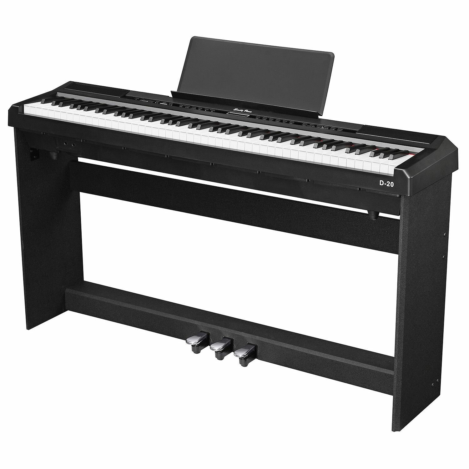 EMILY PIANO D-20 BK Цифровое фортепиано со стойкой в комплекте, 88 полноразмерных клавиш фортепианного типа