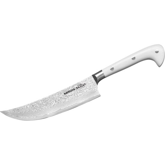 Нож кухонный Пичак Samura SULTAN, 159 мм, G-10 белый, дамаск 67 слоев (SU-0086DBW/K)