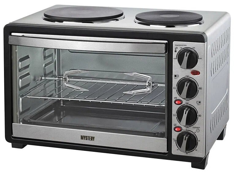Мини-печь Mystery MOT-3330, черный/нержавеющая сталь
