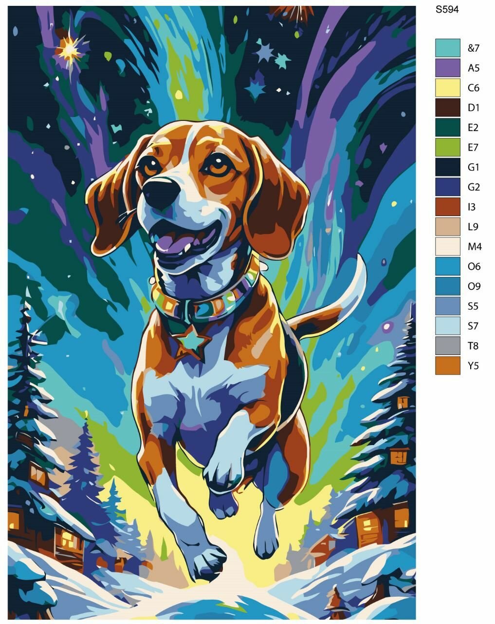 Картина по номерам S594 "Бигль. Собака" 50x70 см