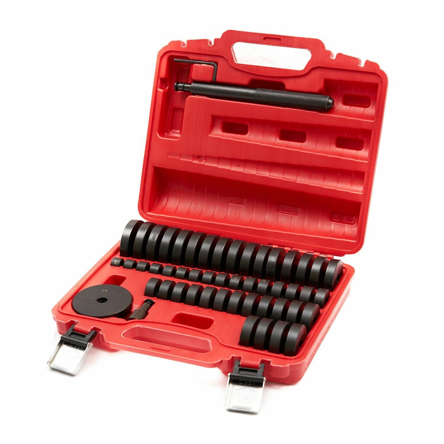 Набор оправок для выпрессовки подшипников, втулок, сальников, 52 предмета ROSSVIK