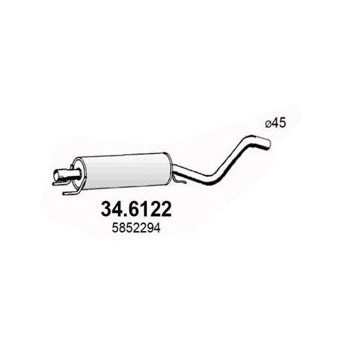 Средний глушитель выхлопных газов, ASSO 34.6122 (1 шт.)