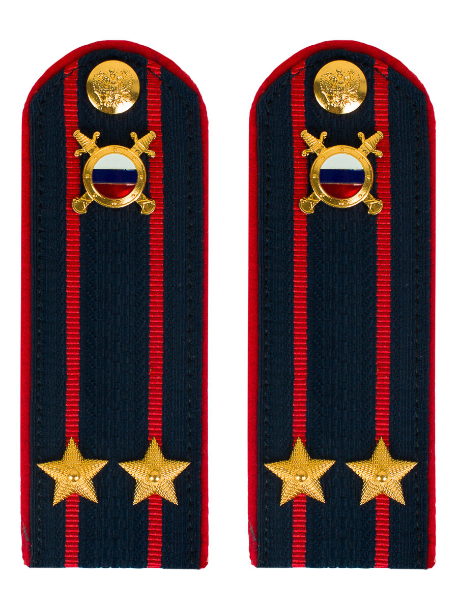 Погоны Мвд внутренняя служба на куртку темно-синие картон звание Подполковник 14см