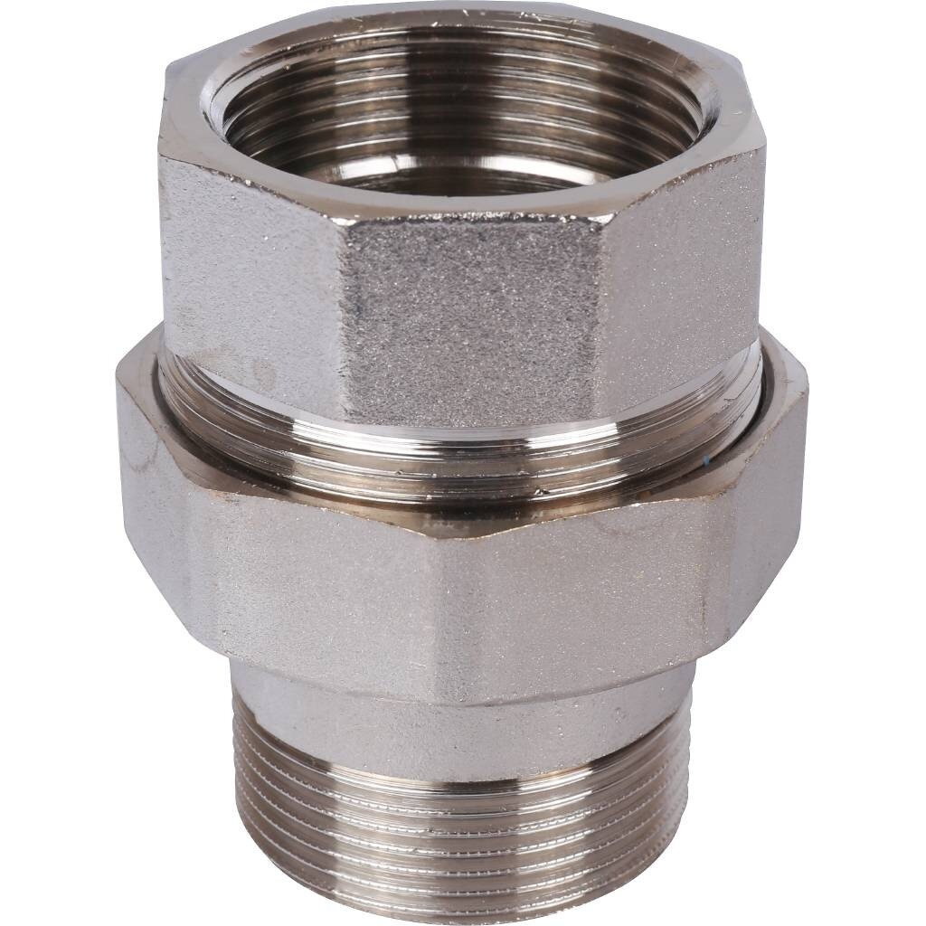 Американка STOUT 1.1/2"ВН, прямая, никель, уплотнение под плоскую прокладку, SFT-0045-000112