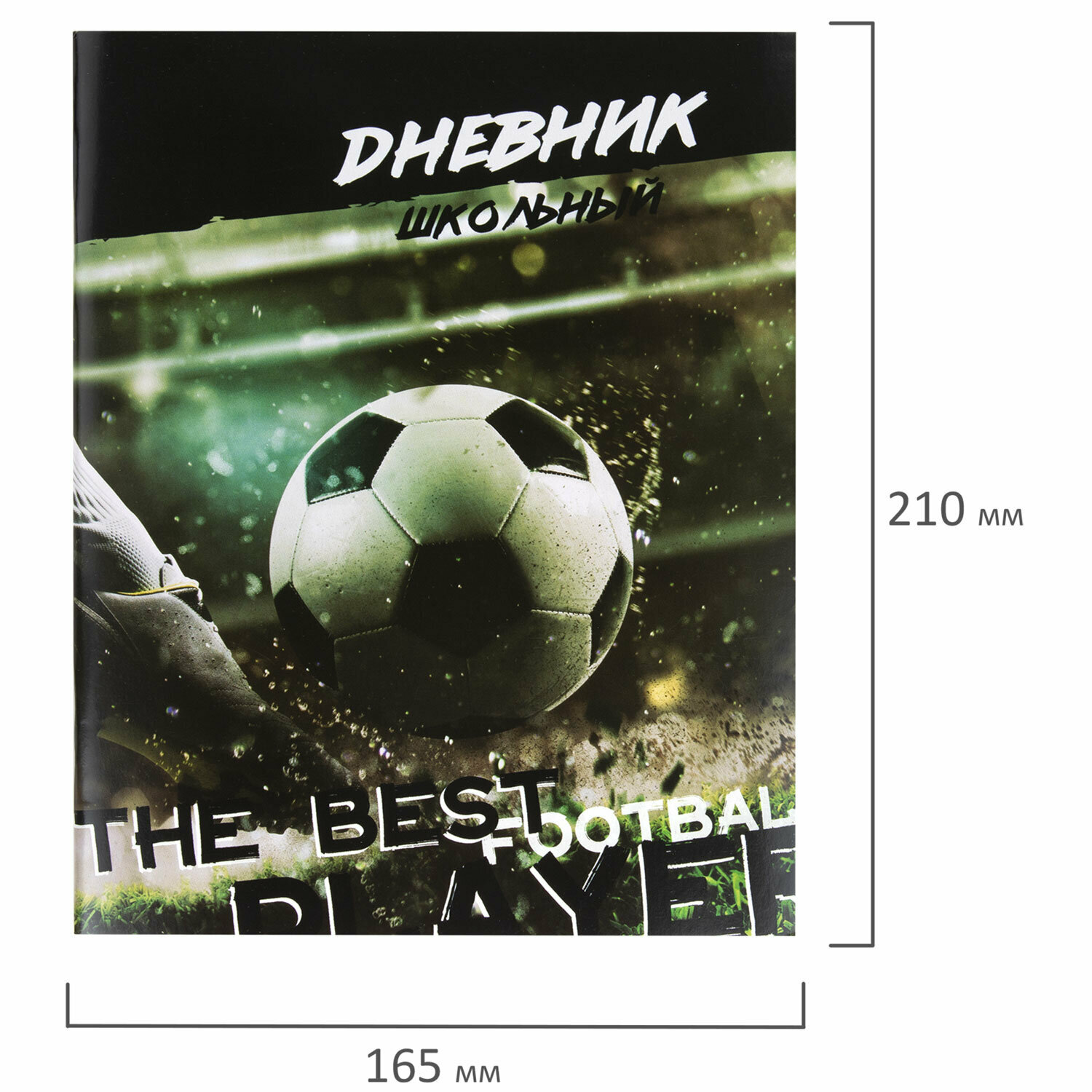 Упаковка 25 шт. Дневник 1-11 класс 40 л, на скобе, пифагор, обложка картон, "Футбол", 106817
